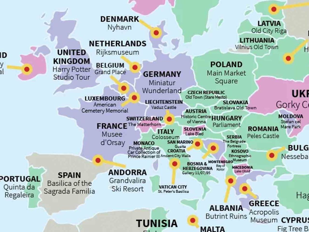 Popular Travel Destinations Map Where In Europe The World Most Wants